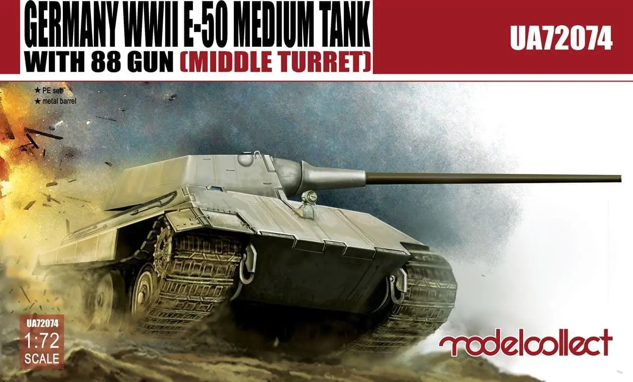 ModelCollect - UA72074 - Germany WWII E-50 Medium Tank with 88 gun ...