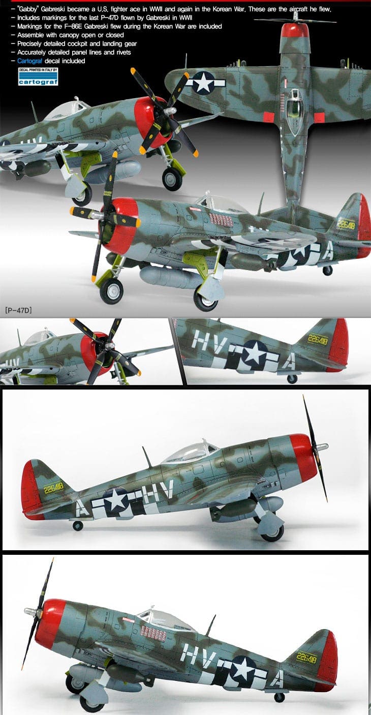Academy Hobby Models - 12530 - P-47D & F-86E "Gabreski" LE. - 1/72 ...