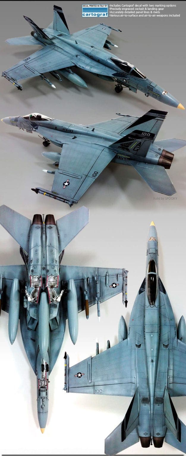 Academy Hobby Models - 12547 - USN F/A-18E VFA-143 "PUKIN DOGS" - 1/72 ...