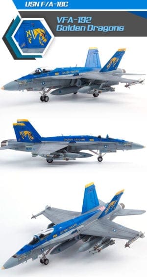 Academy Hobby Models - 12564 - USN F/A-18C "VFA-192 Golden Dragons" - 1 ...