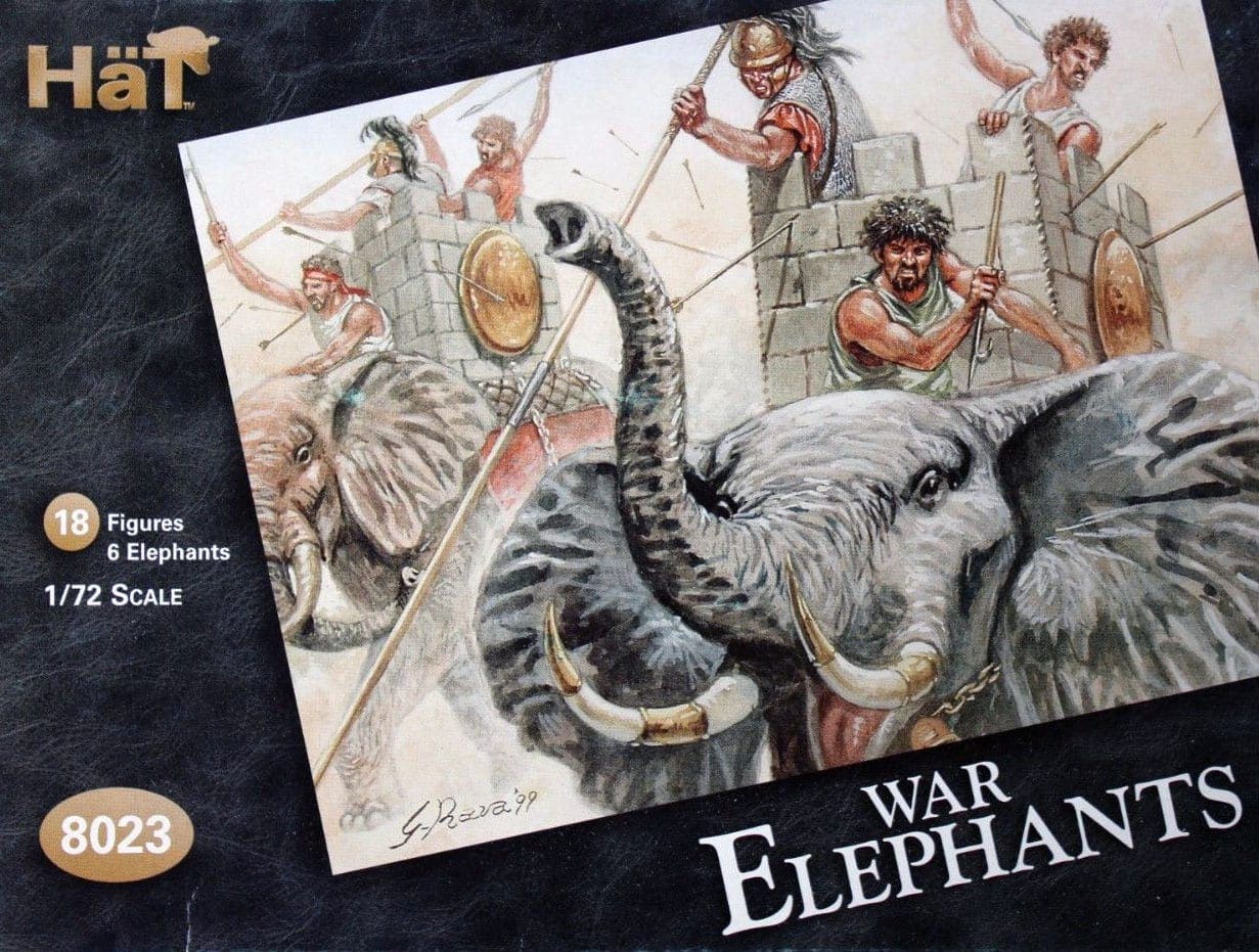 HaT - 8023 - Carthaginian War Elephants - 1/72 Scale Model