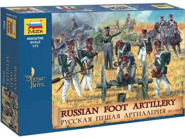 Zvezda - 8022 - Napoleonic Russian Foot Artillery 1812-1814 - 1/72 ...