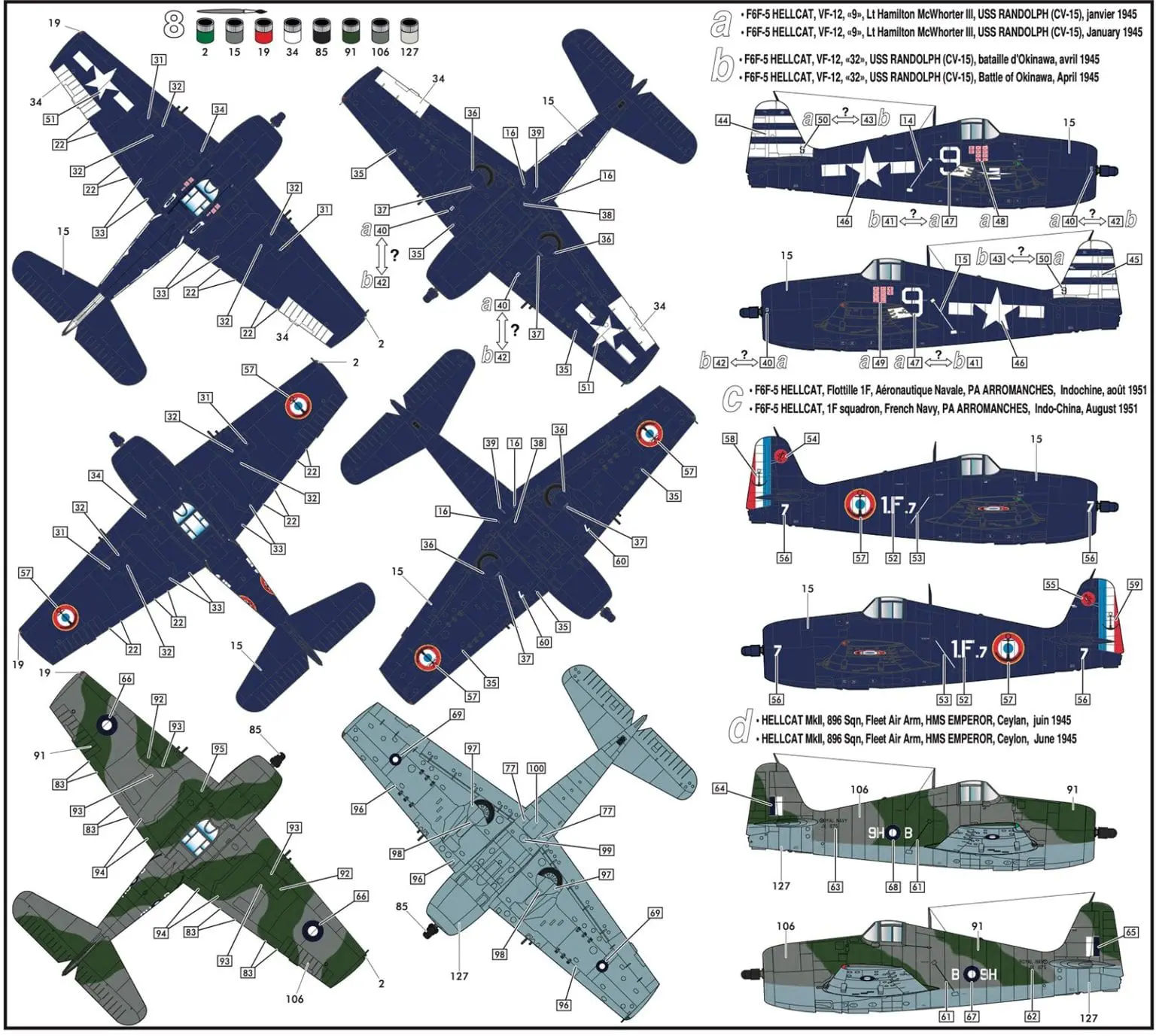 Heller - 80272 - Grumman F6F-5 Hellcat - 1/72 Scale Model